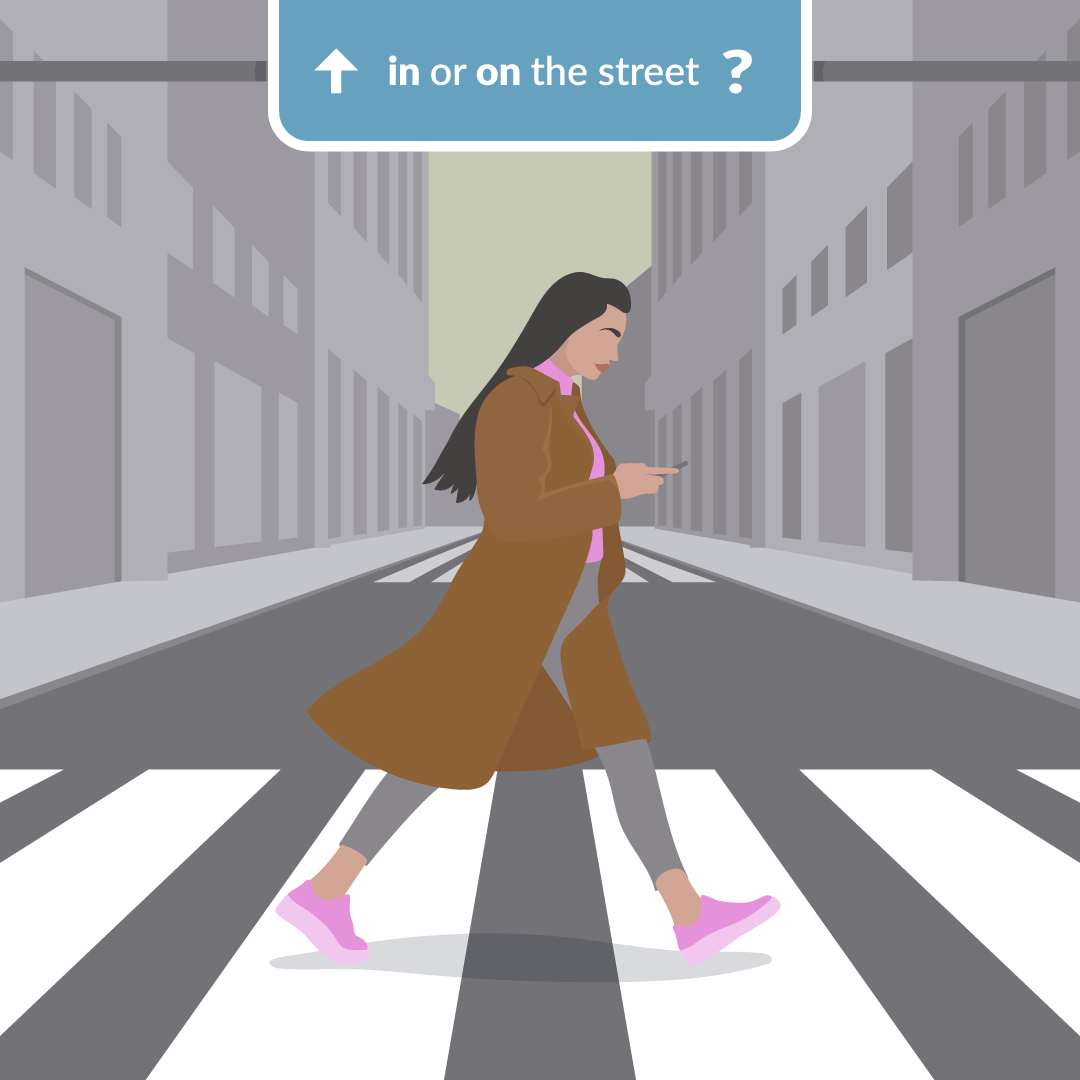 Diferencia entre IN the street or ON the street: ¿Cómo utilizarlo?